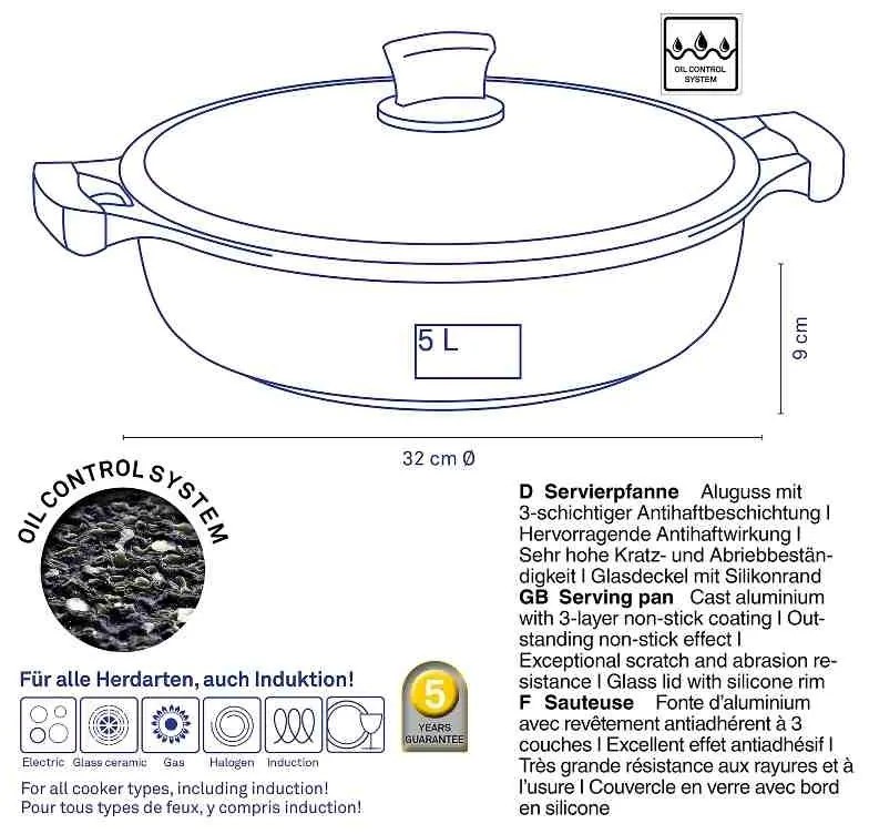 KELA Pánev hluboká s nepřilnavým povrchem STELLA NOVA 32 cm KL-12226