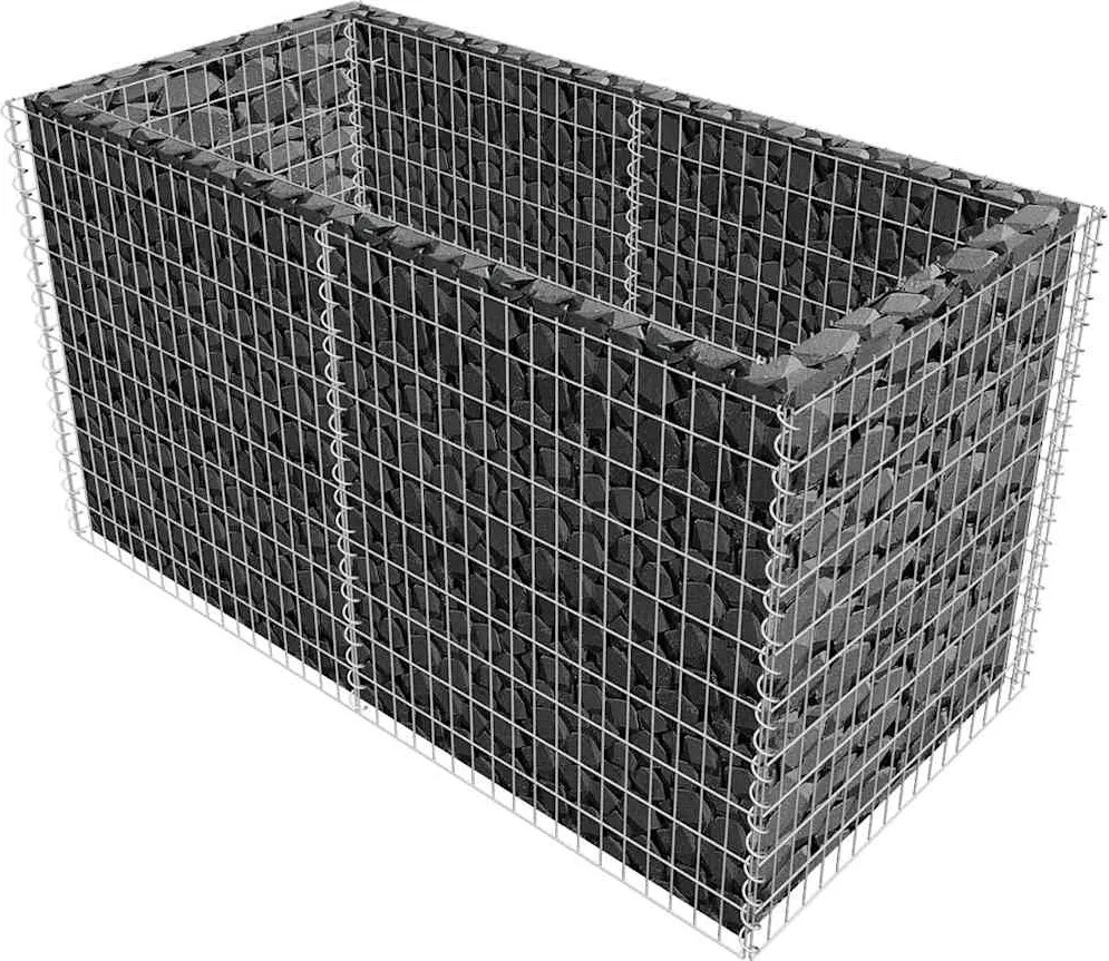 Gabionový vyvýšený záhon ocel 180 x 90 x 100 cm stříbrný 142366