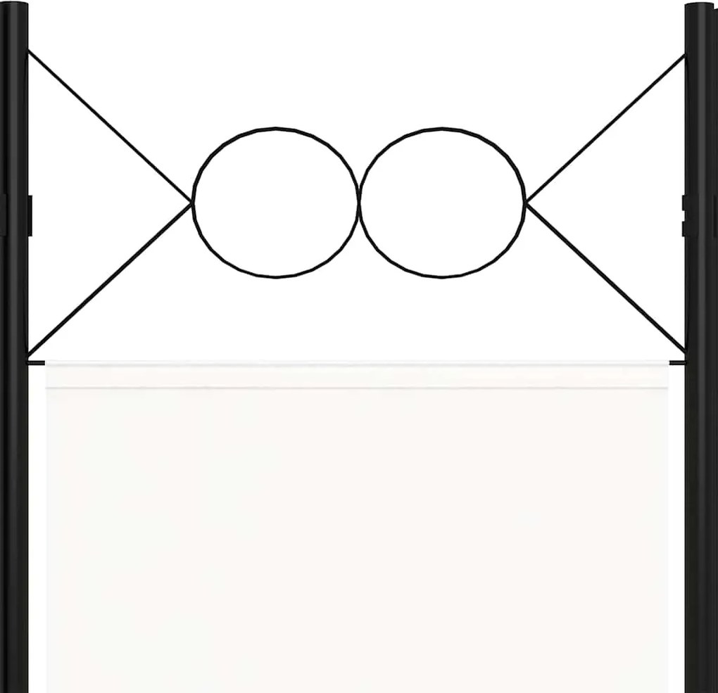 5dílný skládací paraván bílý 200 x 180 cm 320707