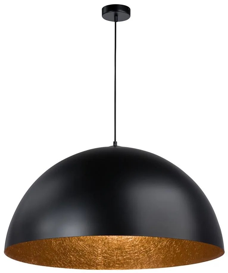 Lustr na lanku SFERA 1xE27/60W/230V pr. 35 cm černá/měděná