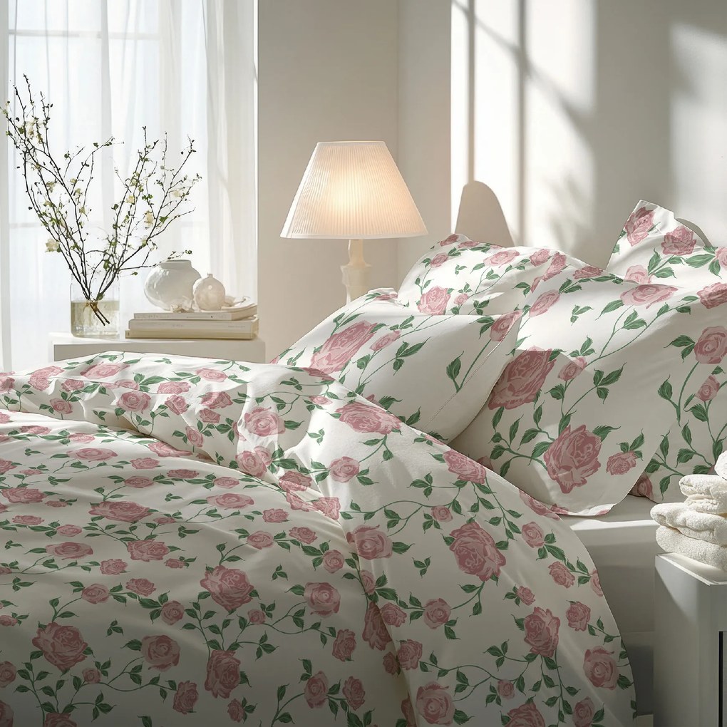 Florella Povlečení Rose Rosé Rozměr: 70x90 + 140x200 cm (zdarma povlak 40x80 cm)