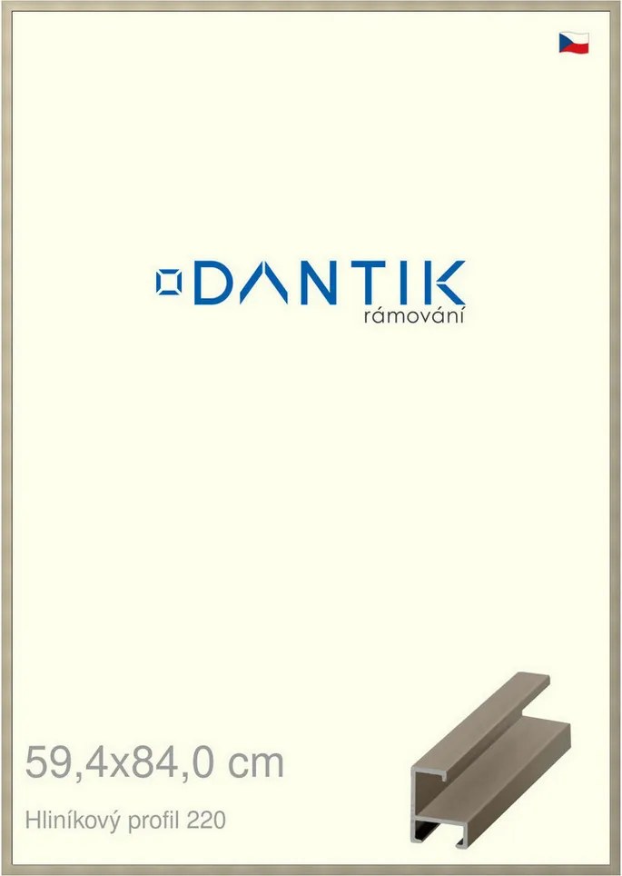 DANTIK rámeček 59,4x84 | ALU profil 6220 champagne (Plexi Čiré)