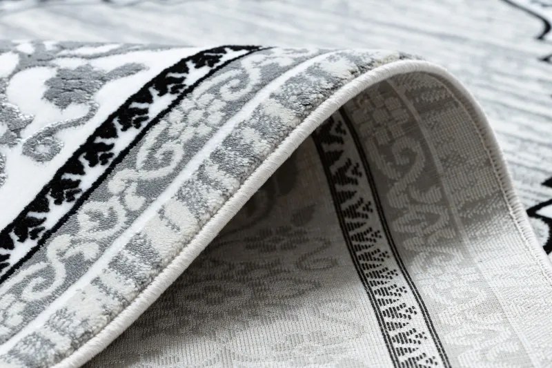 Dywany Łuszczów, Kusový koberec Gloss 8490 52 Ornament ivory/grey, 120x170, šedá, chodba / předsíň