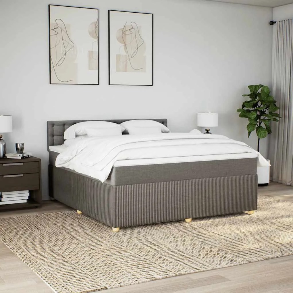 Box spring postel s matrací taupe 180x200 cm textil 3287553