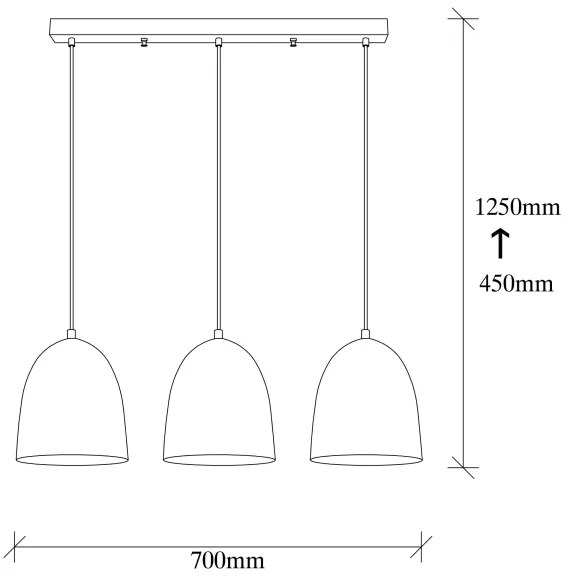 Lustr na lanku TATTOO 3xE27/40W/230V černá