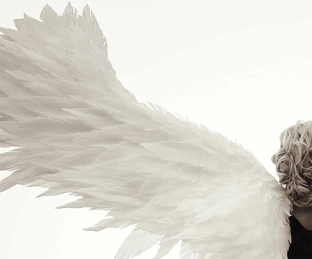 Malvis ® Pětidílný černobílý andělský obraz Velikost: 100x50 cm