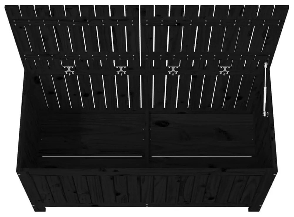 Petromila Zahradní úložný box černý 147 x 68 x 64 cm masivní borové dřevo