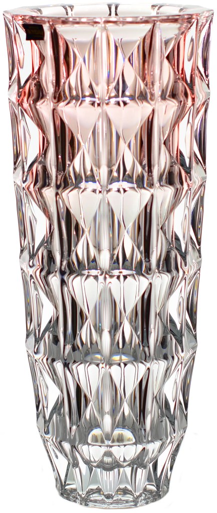 Váza Diamond, bezolovnatý crystalite, barva růžová, výška 330 mm