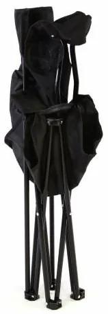 Divero 33263 Skládací kempingová židle s držákem nápojů, černá
