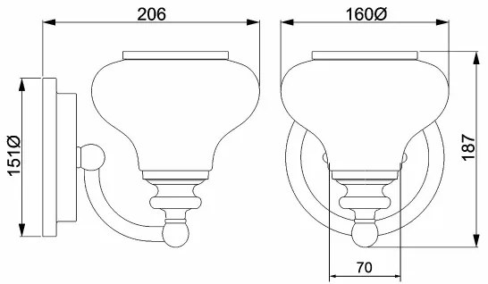 Elstead HK-AINSLEY1-BATH - LED Koupelnové svítidlo AINSLEY 1xG9/3W/230V IP44
