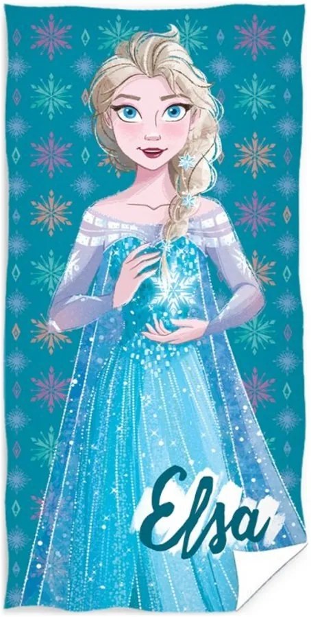 Bavlněná plážová osuška Ledové království - Frozen - motiv Ledová královna Elsa - 100% bavlna s gramáží 320 g/m² - 70 x 140 cm