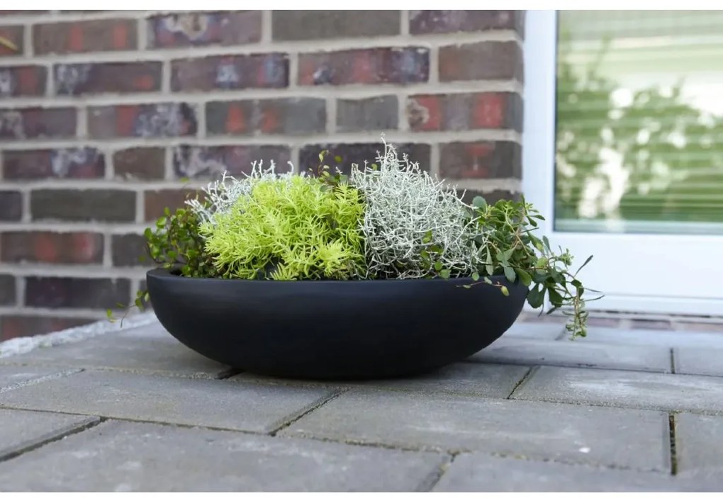 Okrasná miska PLANA, sklolaminát, 11xØ43 cm, antracit