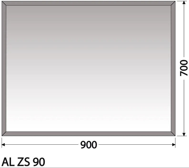 INTEDOOR zrcadlo bez osvětlení AL ZS 90