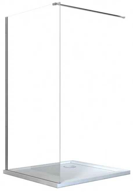 BESCO Walk-in sprchový kout AVEO BARVA rámu - Chrom/Leštěný hliník (ALU), Pevná stěna - Bez pevné stěny, Rozměr A - 100 cm, Rozměr C - 195 cm, Výplň - Čiré bezpečnostní sklo - 8 mm BCAVEO100