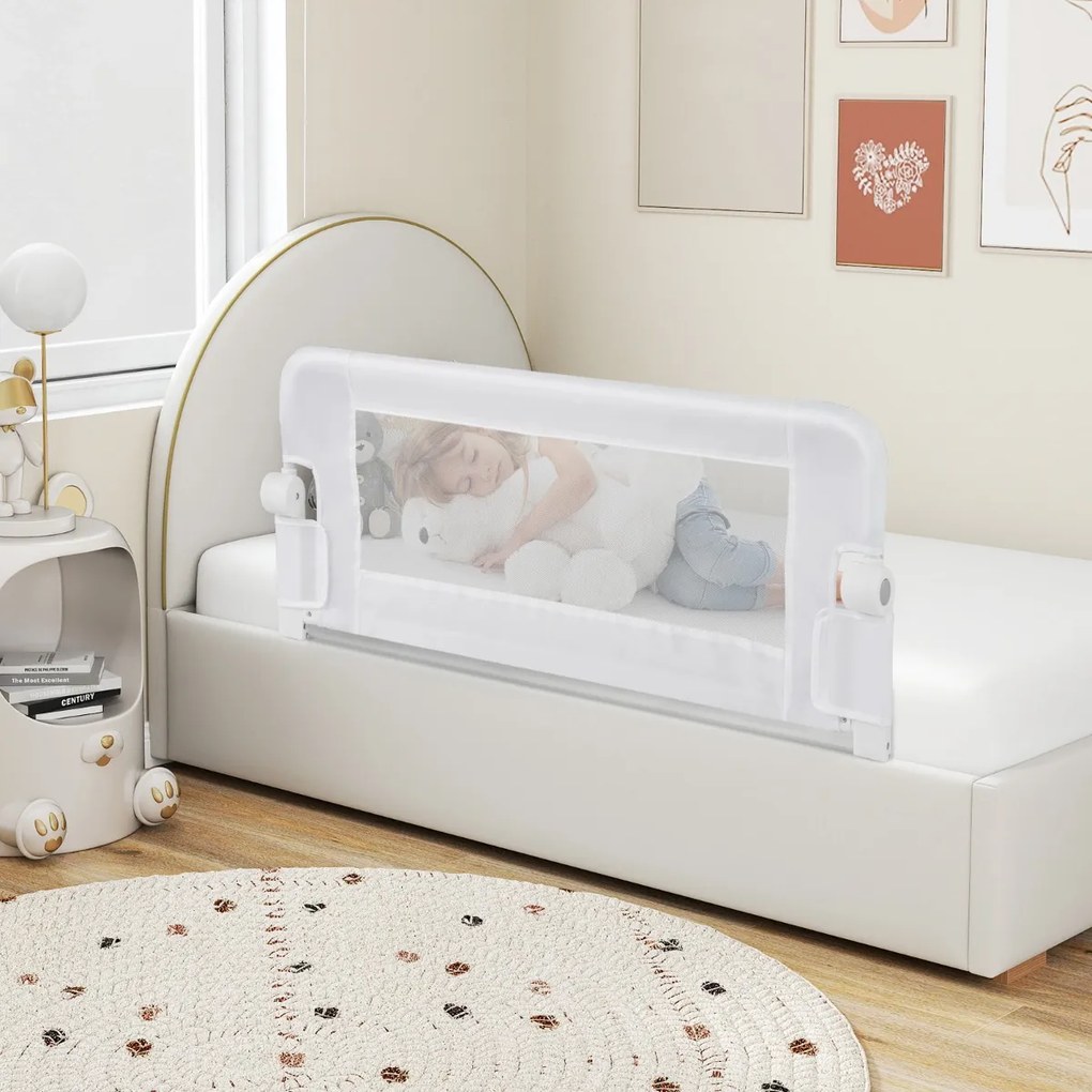 Costway Bed Rail Bezpečnostní zábradlí pro batolata s měkkou pěnou s popruhem