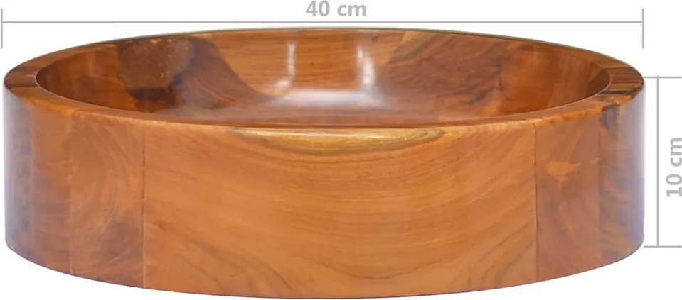 Umyvadlo masivní teak Φ40 x 10 cm 326159