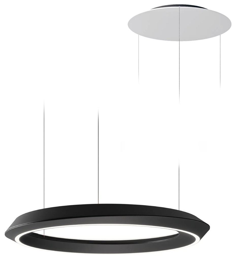 Lodes Tidal, kulaté závěsné svítidlo LED 33W 3000K, matná černá/bílá, průměr 60cm, DALI