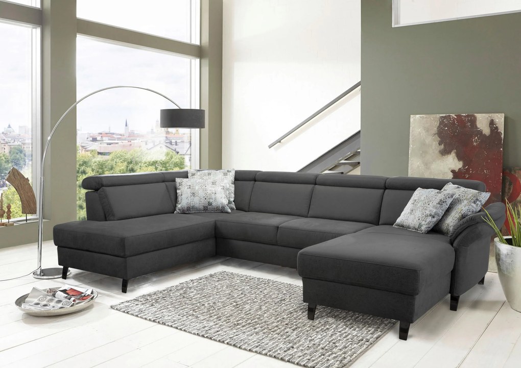 XXXLutz SEDACÍ SOUPRAVA, textil, šedá, černá Sit & More - Sedací soupravy - 000144005224