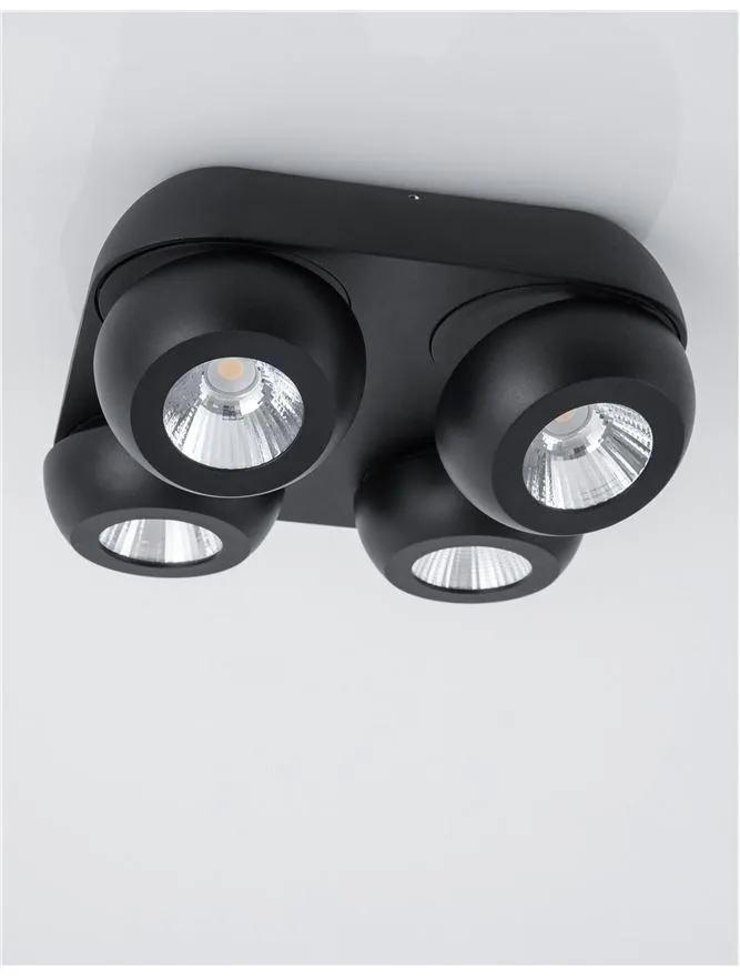 Nova Luce Bodové svítidlo GON, LED 4x5W 3000K Barva: Černá