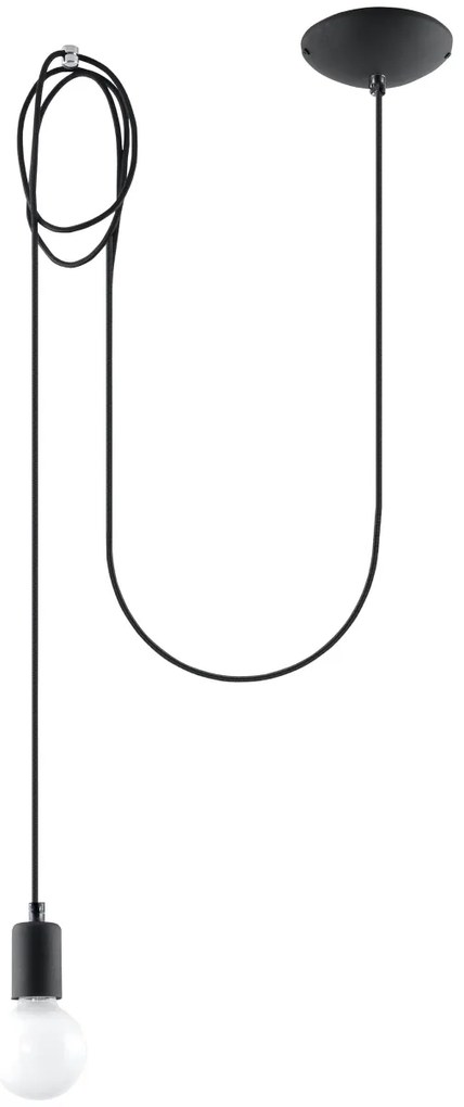 Sollux Lighting Závěsné svítidlo EDISON 1 černé