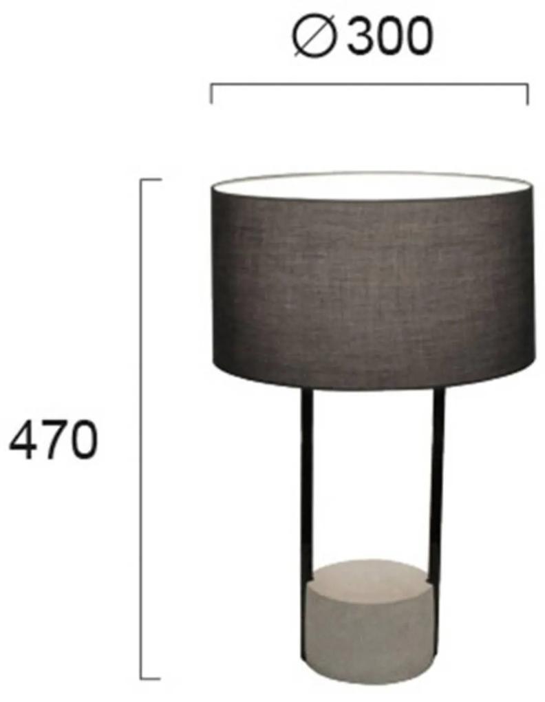 Stolní lampa Allegro s textilním stínidlem, šedá