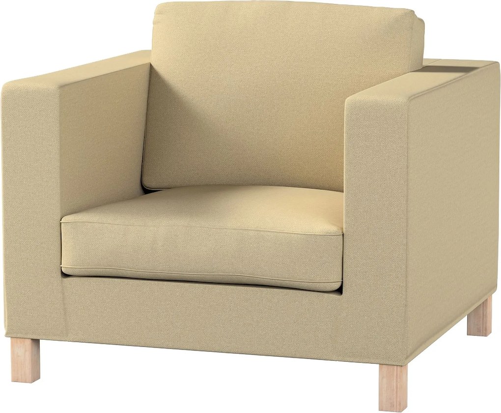 Potah na křesko IKEA Karlanda, krátký barva zelená látka pletený vzor