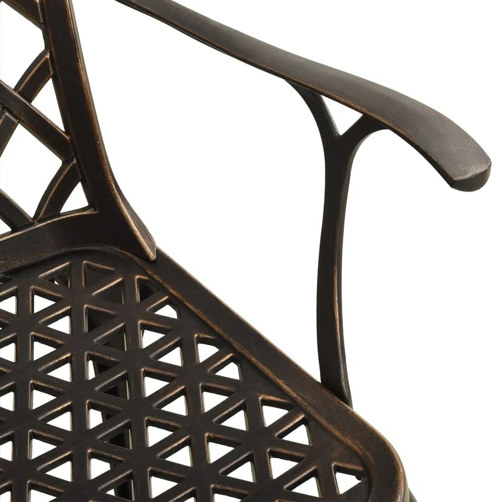 Zahradní židle 6 ks litý hliník bronzové - Default Title