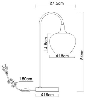 Globo 15548TW - Stolní lampa MAXY 1xE27/40W/230V bílá