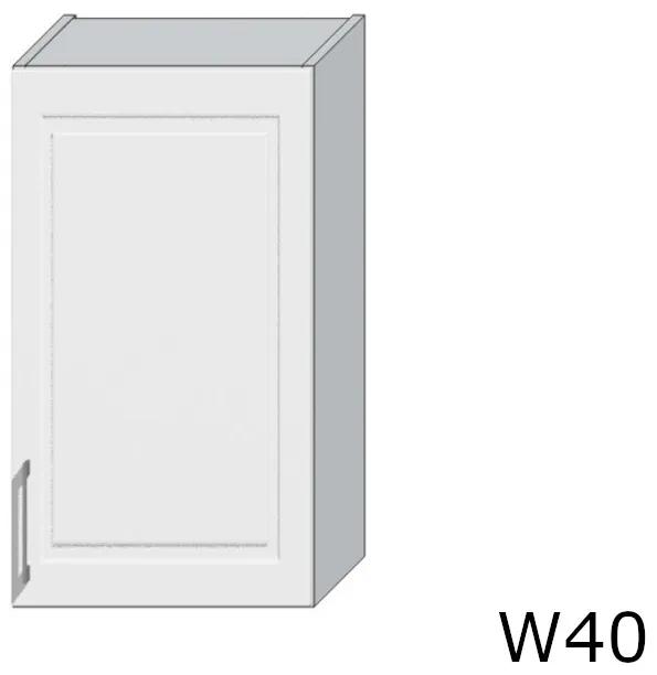 Kuchyňská skříňka horní svislá NATALIA W40, 40x72x28,8, popel/bílá lesk