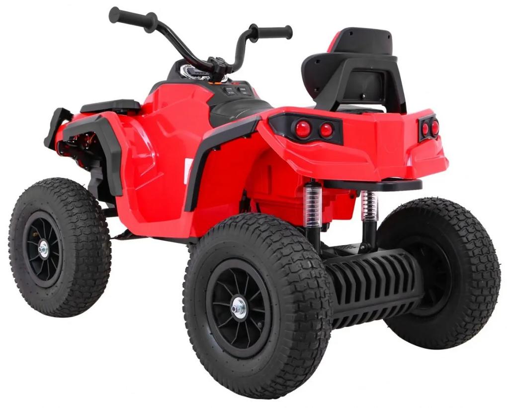 Dětská elektrická čtyřkolka ATV nafukovací kola červená