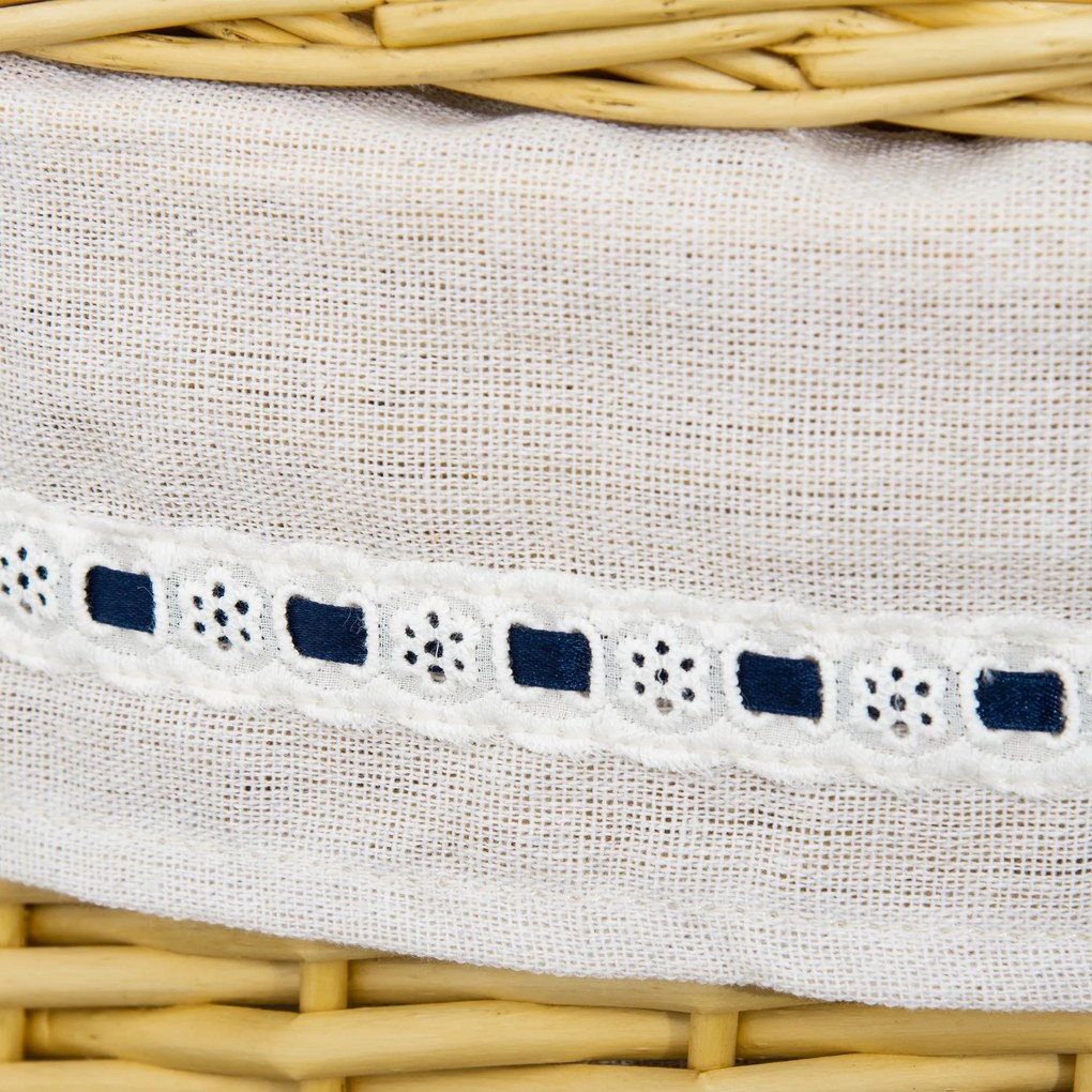 HOMCOM Koš na prádlo s víkem z proutí 100L 51x38x57cm Přírodní box na prádlo do ložnice a koupelny | Aosom.de