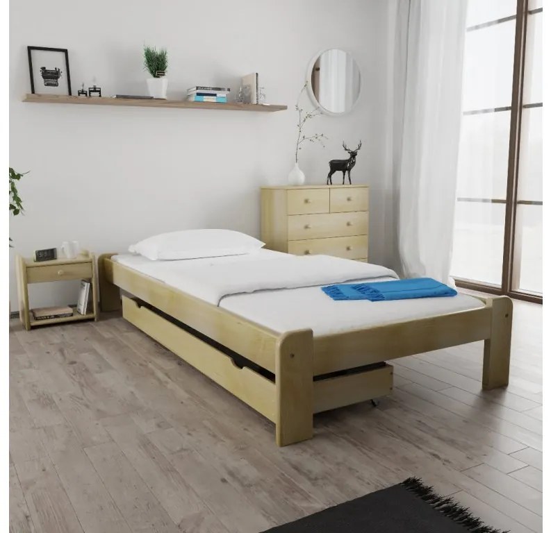 Postel ADA 90 x 200 cm, borovice Rošt: S lamelovým roštem, Matrace: Matrace Coco Maxi 20 cm