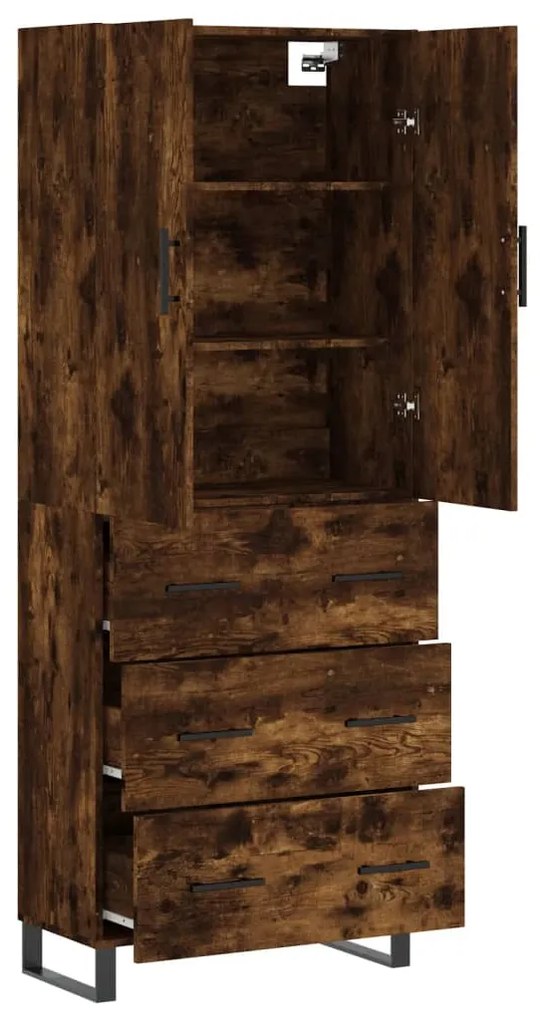 Skříň highboard kouřový dub 69,5 x 34 x 180 cm kompozitní dřevo - Default Title