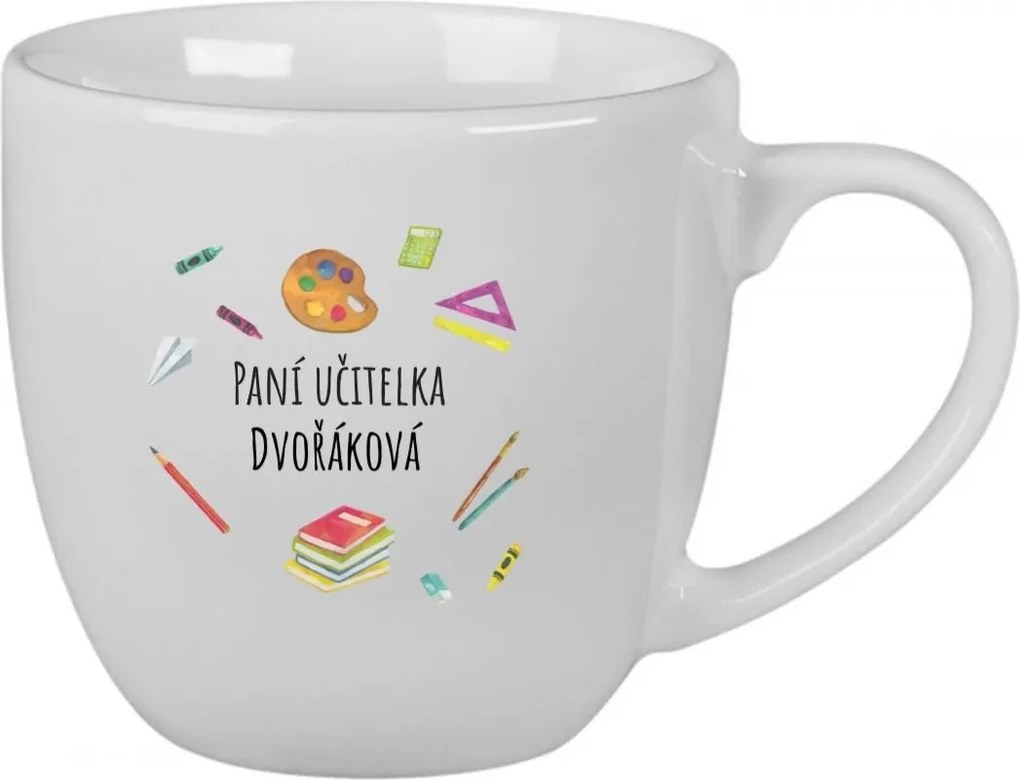 Personalizovaný keramický hrníček 400 ml pro paní učitelku/pana učitele (pomůcky)