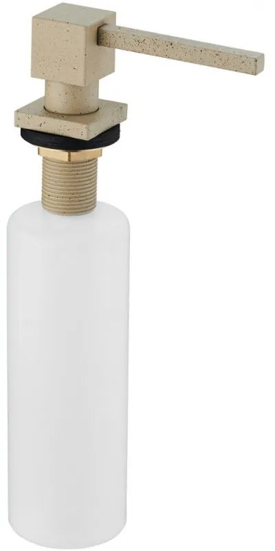 Mexen příslušenství, hranatý dávkovač saponátu do kuchyňského dřezu, béžová, 6605320-69