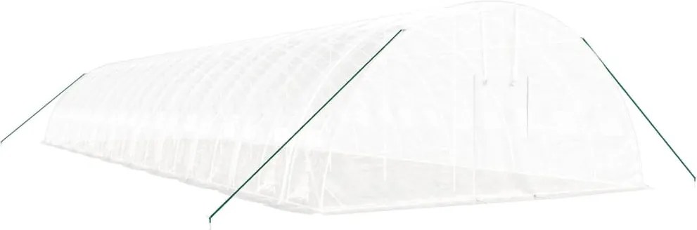 Skleník s ocelovým rámem bílý 120 m² 20 x 6 x 2,85 m 3188124