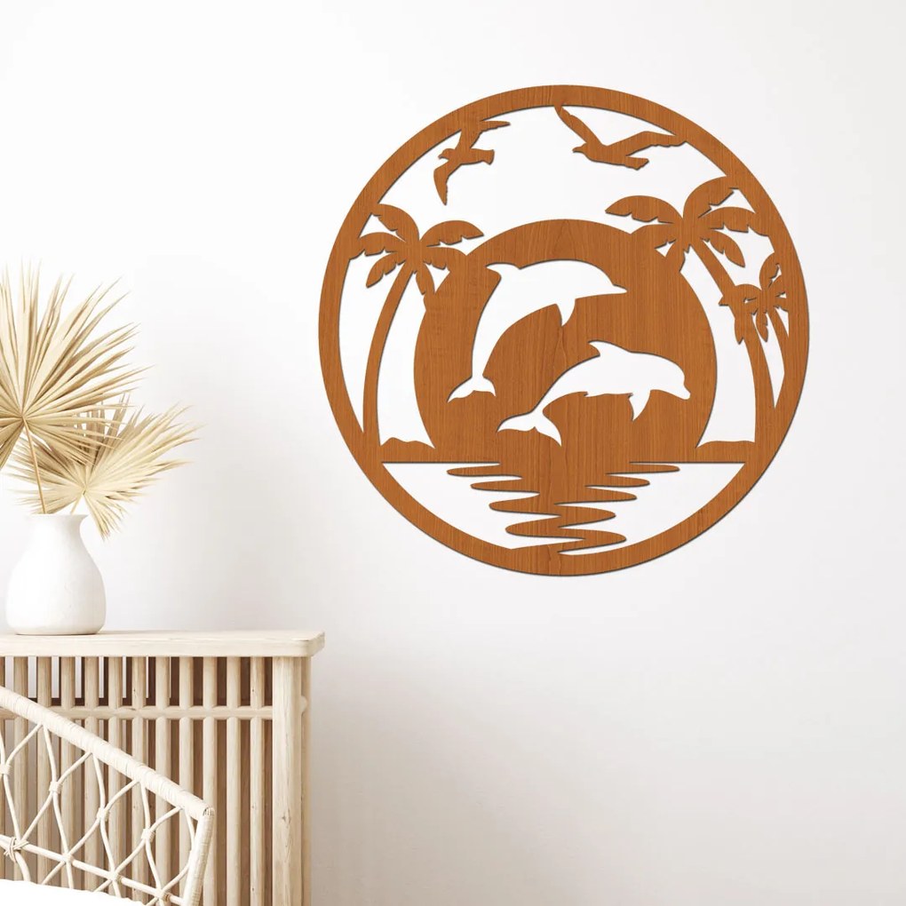 dřevo života Dřevěná dekorace Delfíni Zvolte barvu dekoru: Javor, Zvolte rozměr Ø (cm): 60