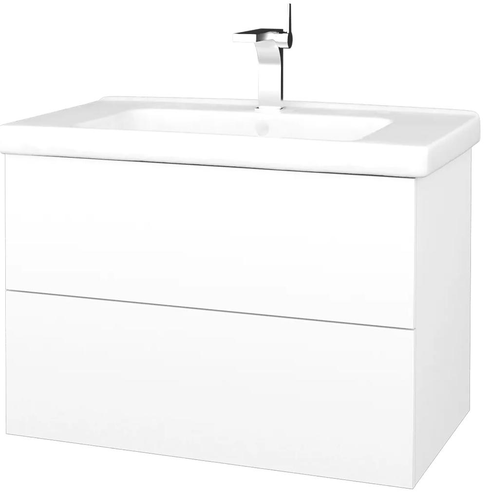 Dřevojas Koupelnová skříň VARIANTE SZZ2 80 (umyvadlo Harmonia) Varianta: N01 Bílá lesk / N06 Lava