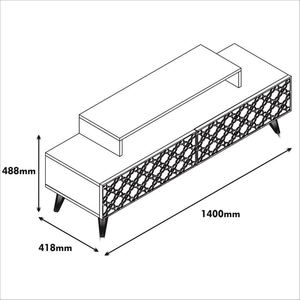 TV stolek CITY 140 cm ořech