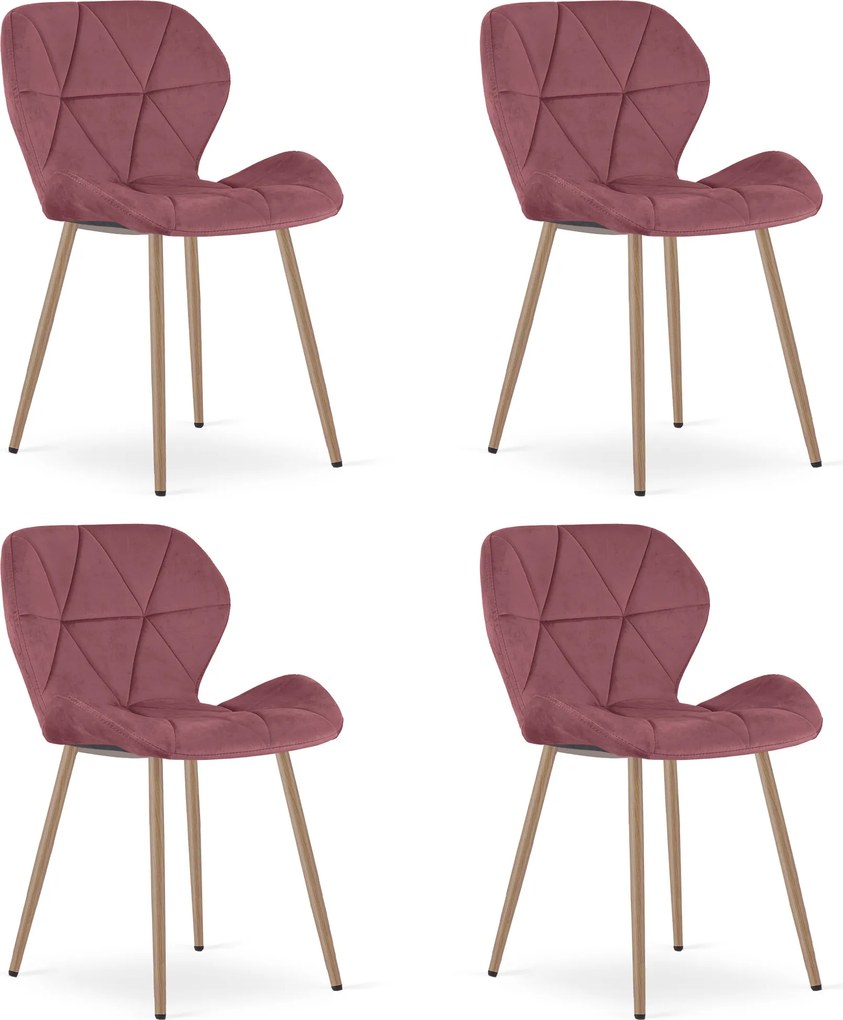 Jídelní židle MANGO VELVET, tmavě růžová