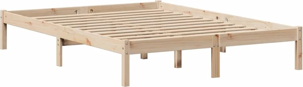 Postel s knihovnou bez matrace 135 x 190 cm masivní borovice 3321534