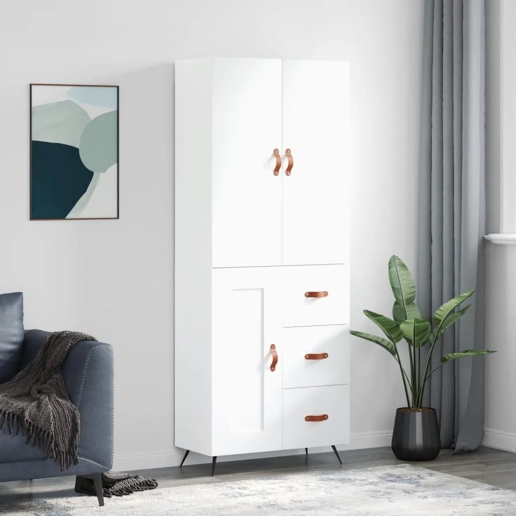 Skříň highboard bílá 69,5 x 34 x 180 cm kompozitní dřevo 3195987