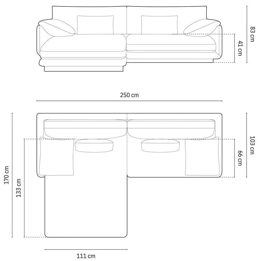 Hnědá sametová rohová pohovka (levý roh/s lenoškou) Torino – Micadoni