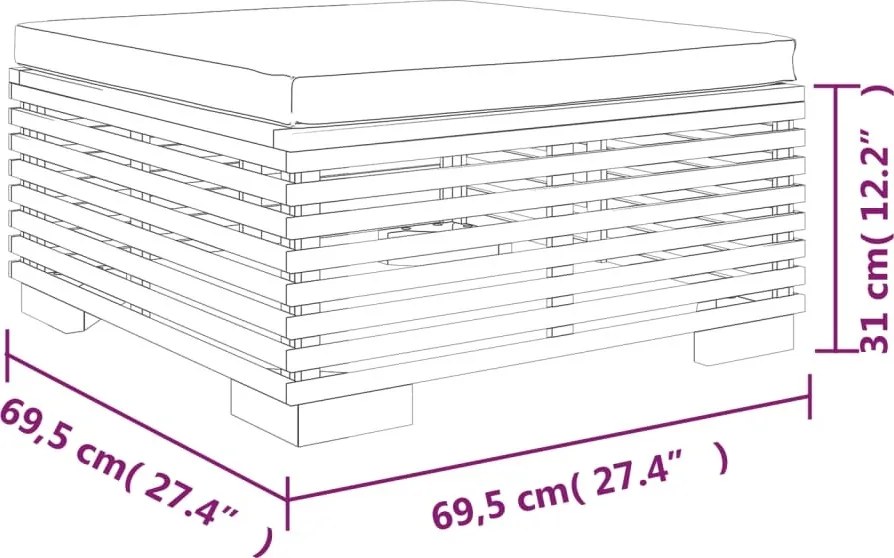 vidaXL 12dílná zahradní sedací souprava s poduškami masivní teak [3100888] Barva: krémová