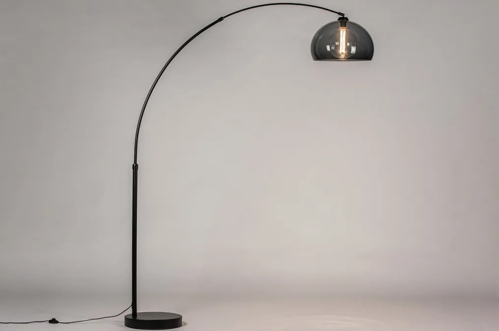 Stojací oblouková lampa Adamo Deep Grey Smoke