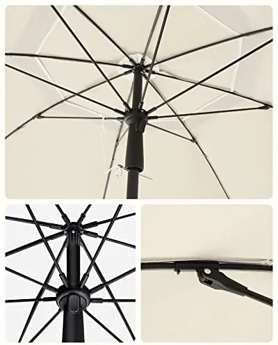 200 cm slunečník, UPF 50+ ochrana, sklopný, bez základny, béžový