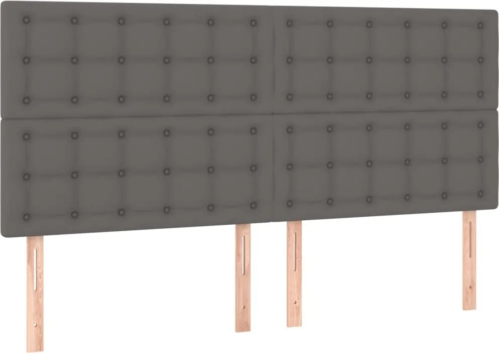 Box spring postel s matrací šedá 160x200 cm umělá kůže 3137675