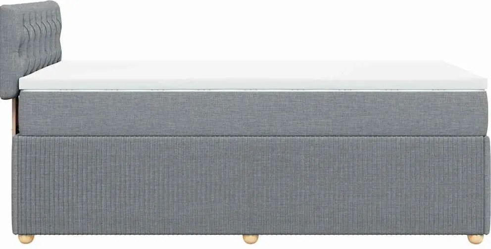Box spring postel s matrací světle šedá 90x200 cm textil 3287346