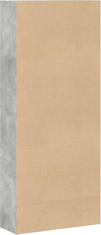 Knihovna betonově šedá 80 x 30 x 189 cm kompozitní dřevo 3314672