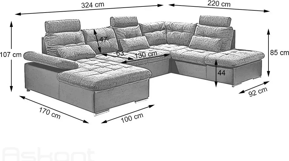 Askont Jerrica Silber: Sedací souprava do U